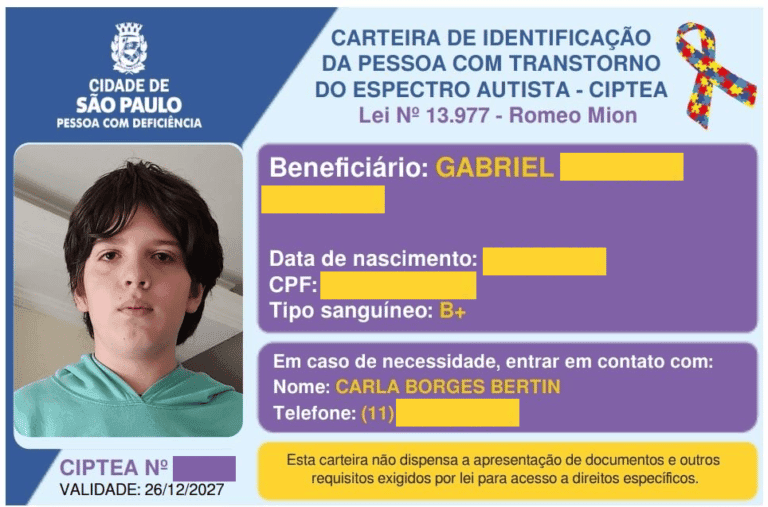 CIPTEA - Carteira de Identificação da Pessoa com Transtorno do Espectro ...